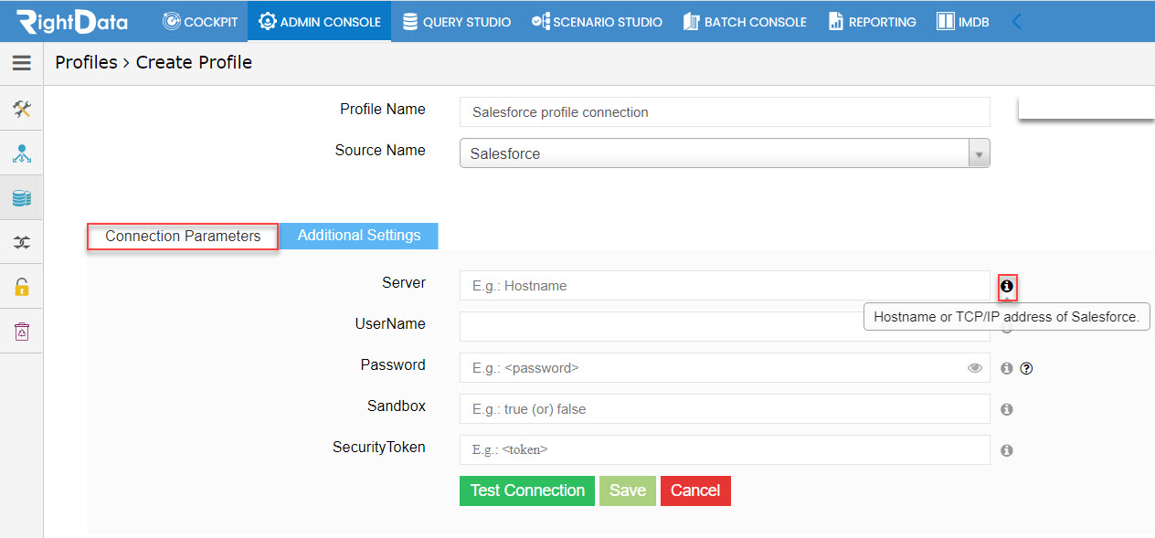 Steps involved in creating Salesforce profile connection – RightData