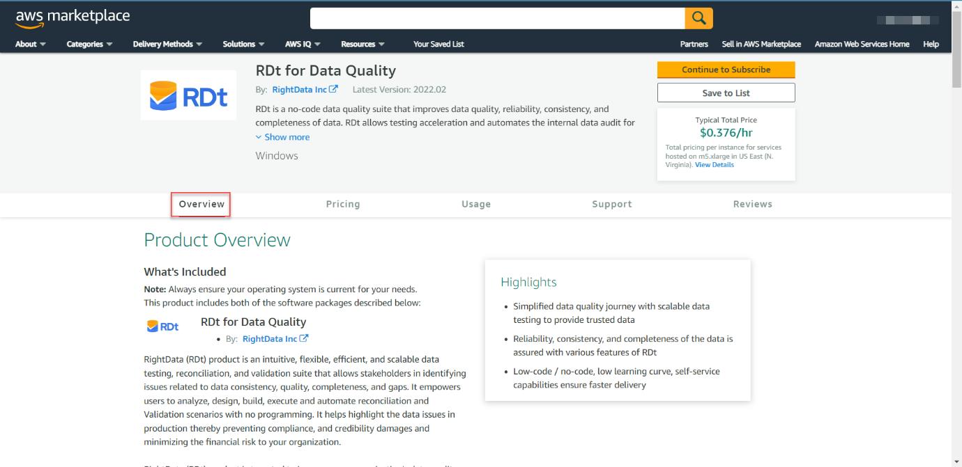 Steps involved installing DataTrust (RDt) application on AWS – RightData