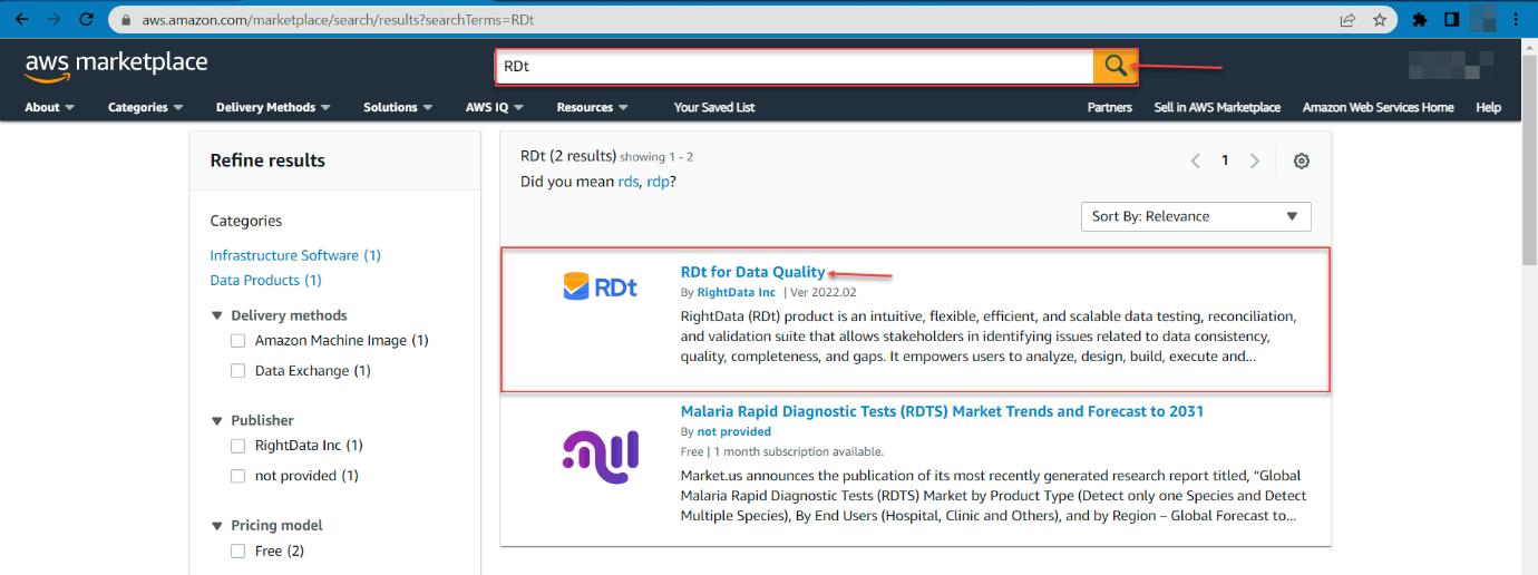 Steps involved installing DataTrust (RDt) application on AWS – RightData