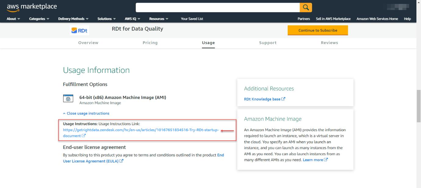 Steps involved installing DataTrust (RDt) application on AWS – RightData