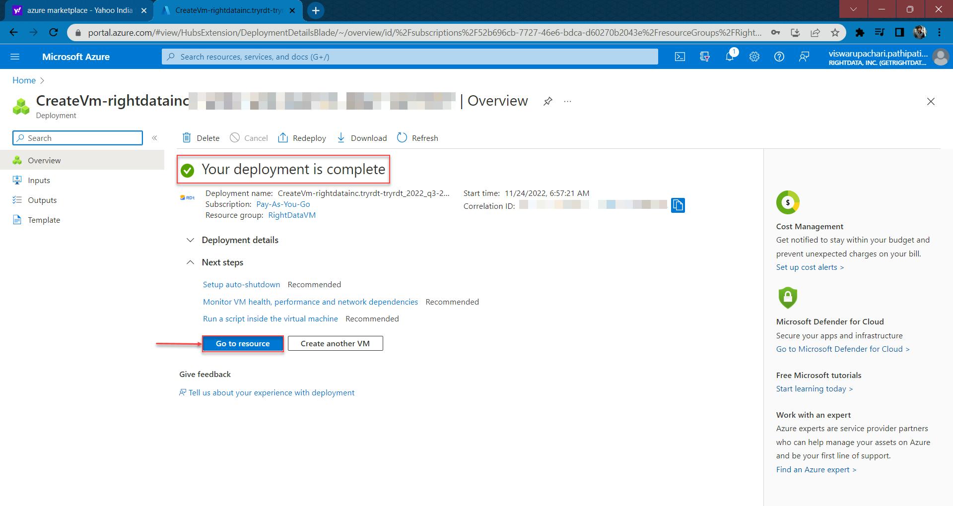 Steps involved installing DataTrust (RDt) application on Azure – RightData