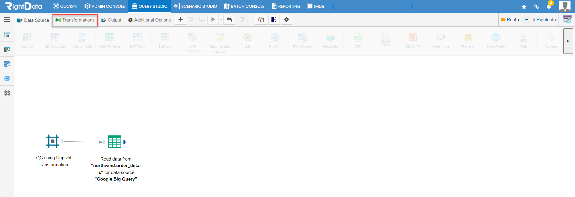 Query Chain Using Unpivot Data Transformation Rightdata