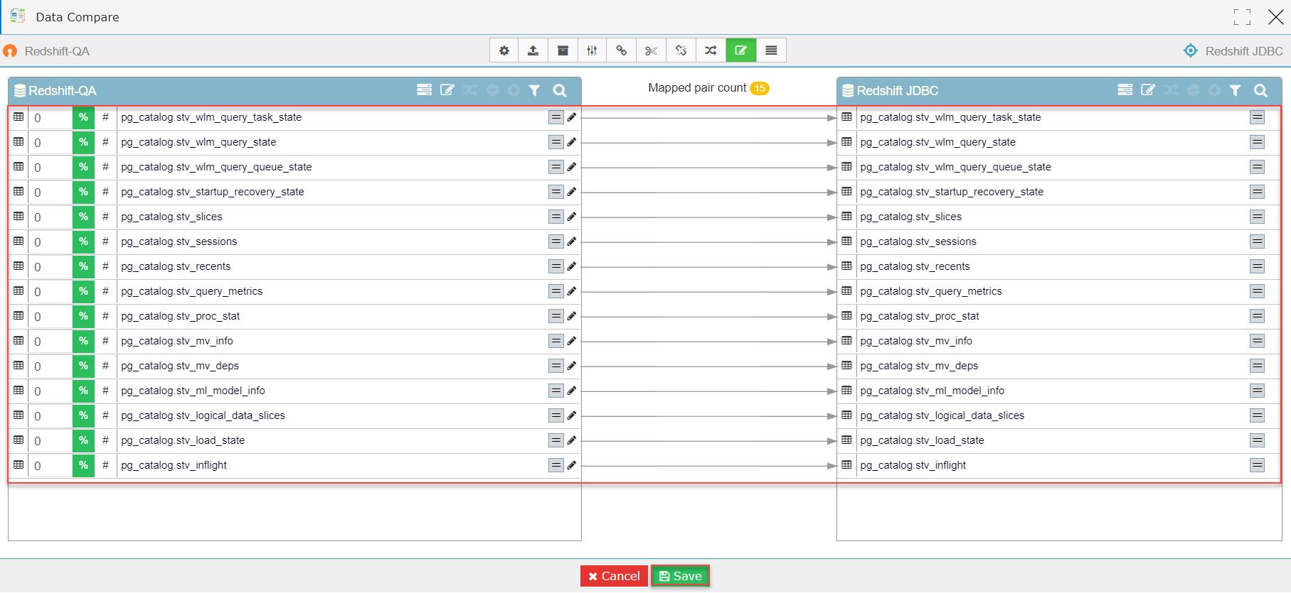 Bulk data comparison using mapping file – RightData