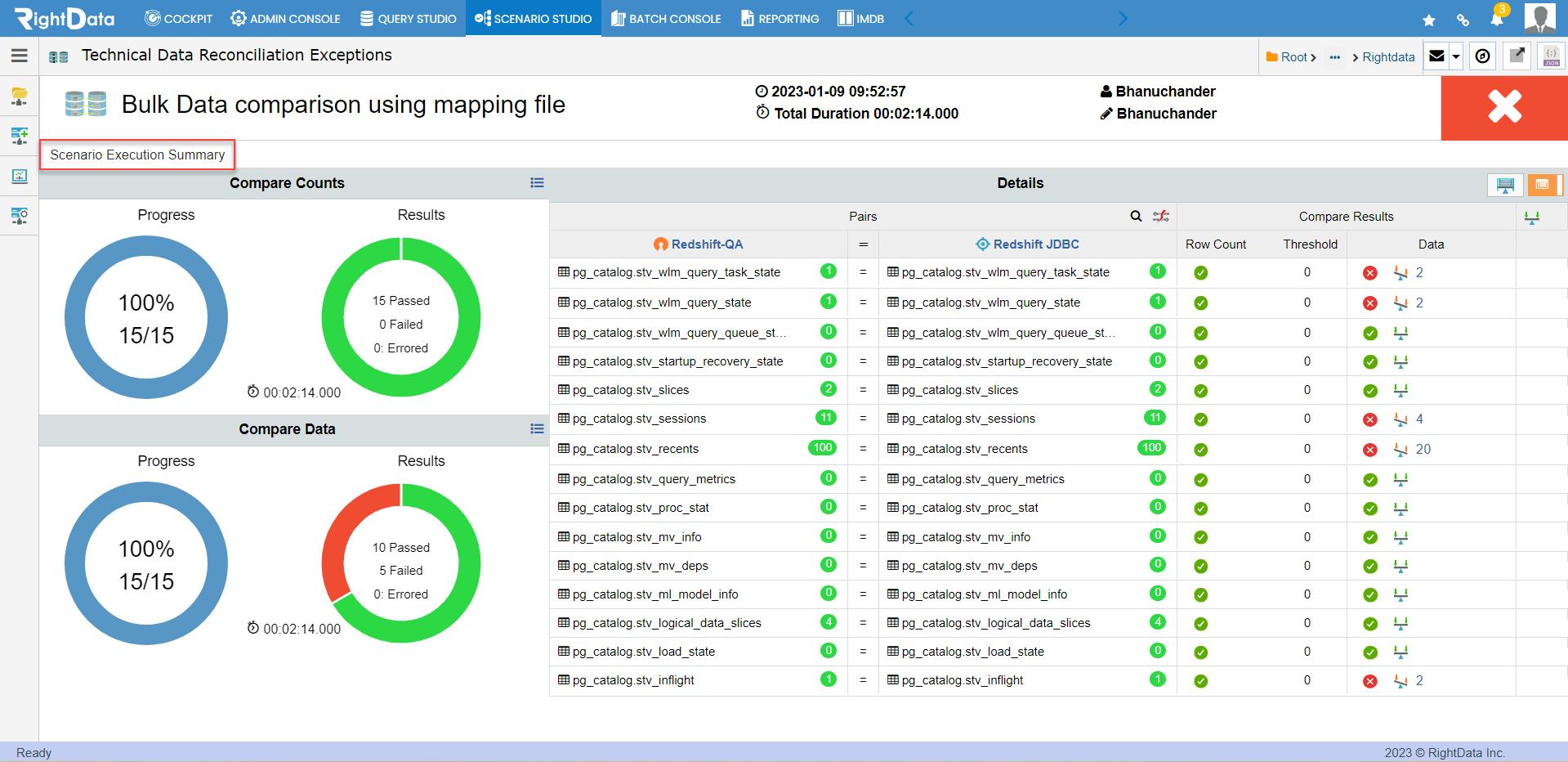 Bulk data comparison using mapping file – RightData