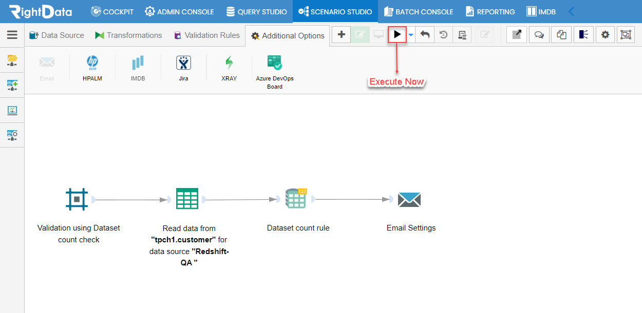 Validation using dataset count check rule – RightData