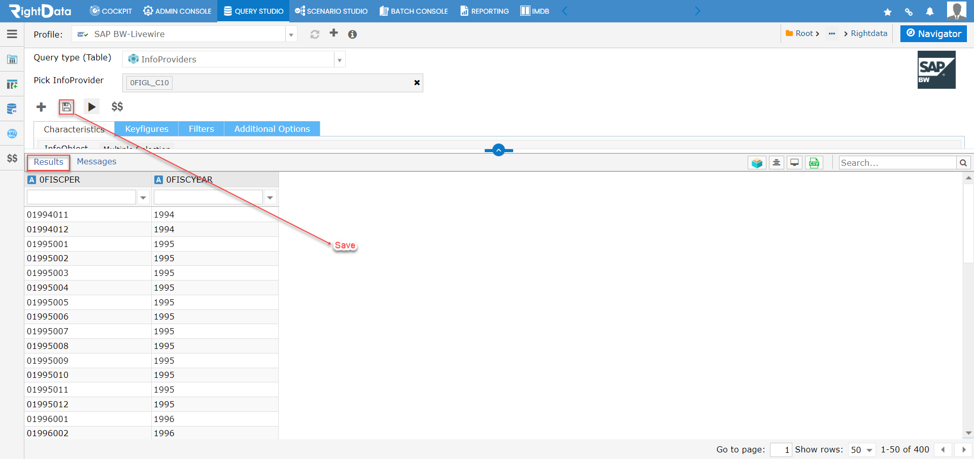Querying SAP BW Infoprovider – RightData