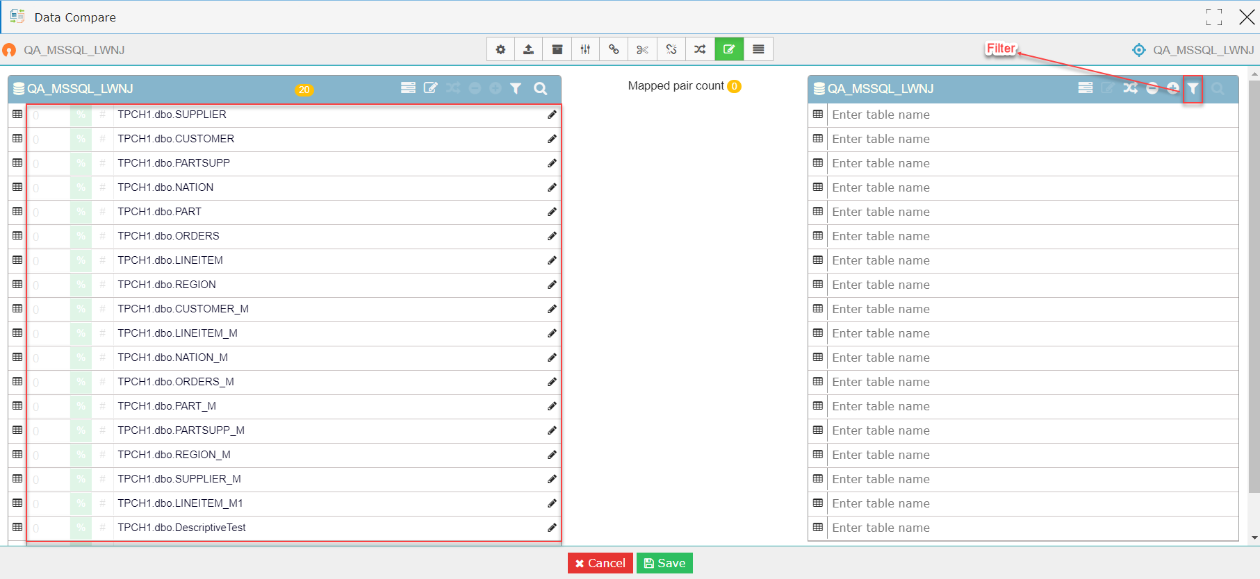 Pushdown Reconciliation In Tdr Using Data Compare Mssql Data Source Rightdata