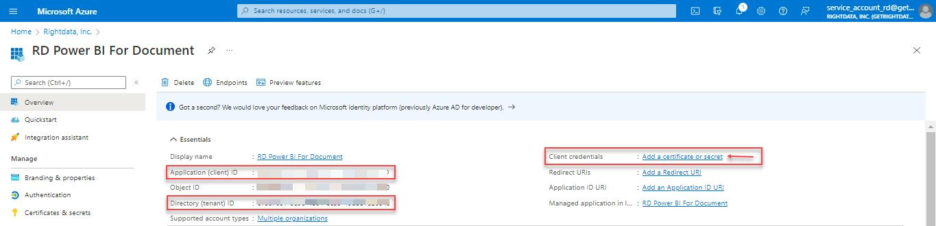 Power BI pre-configuration steps using Tenant ID – RightData