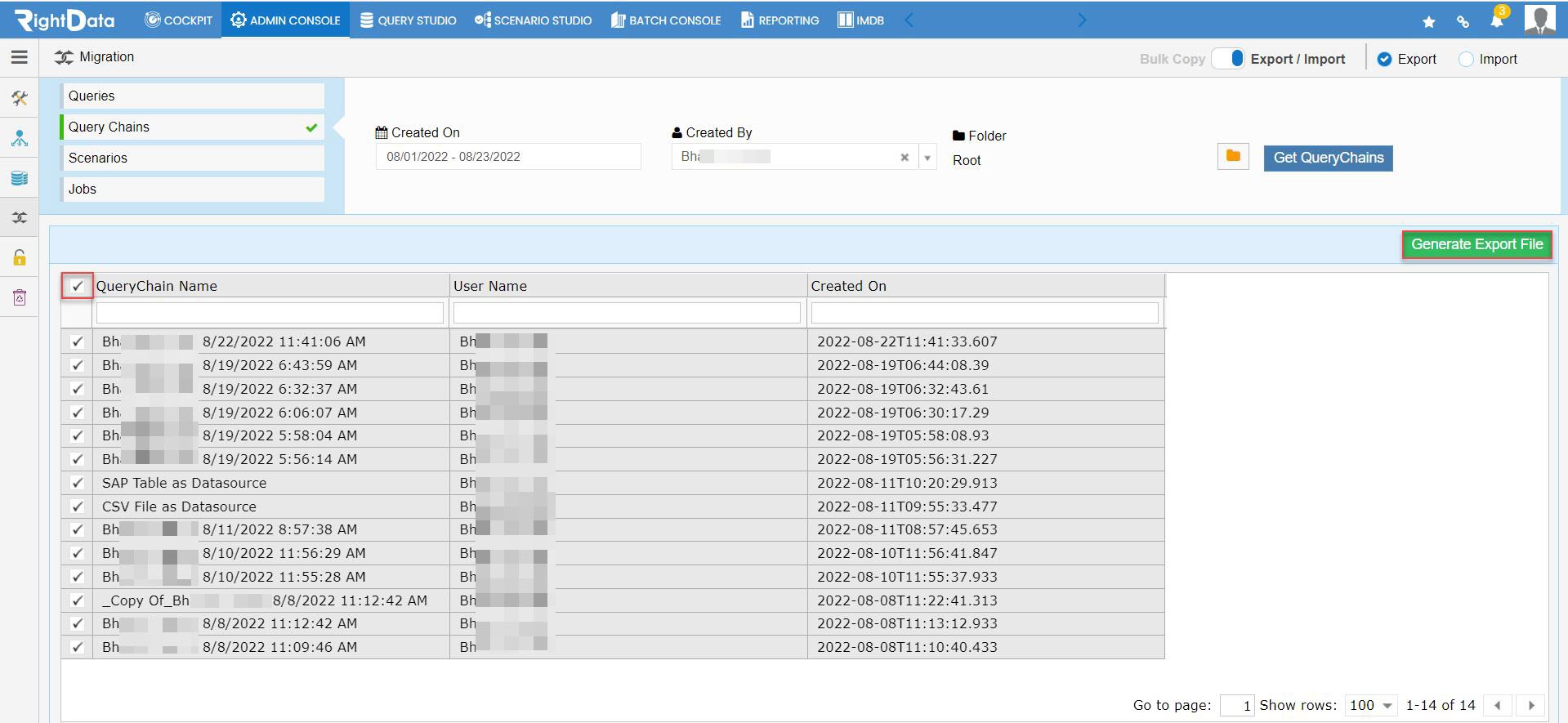 Query Chains Content Management system – RightData