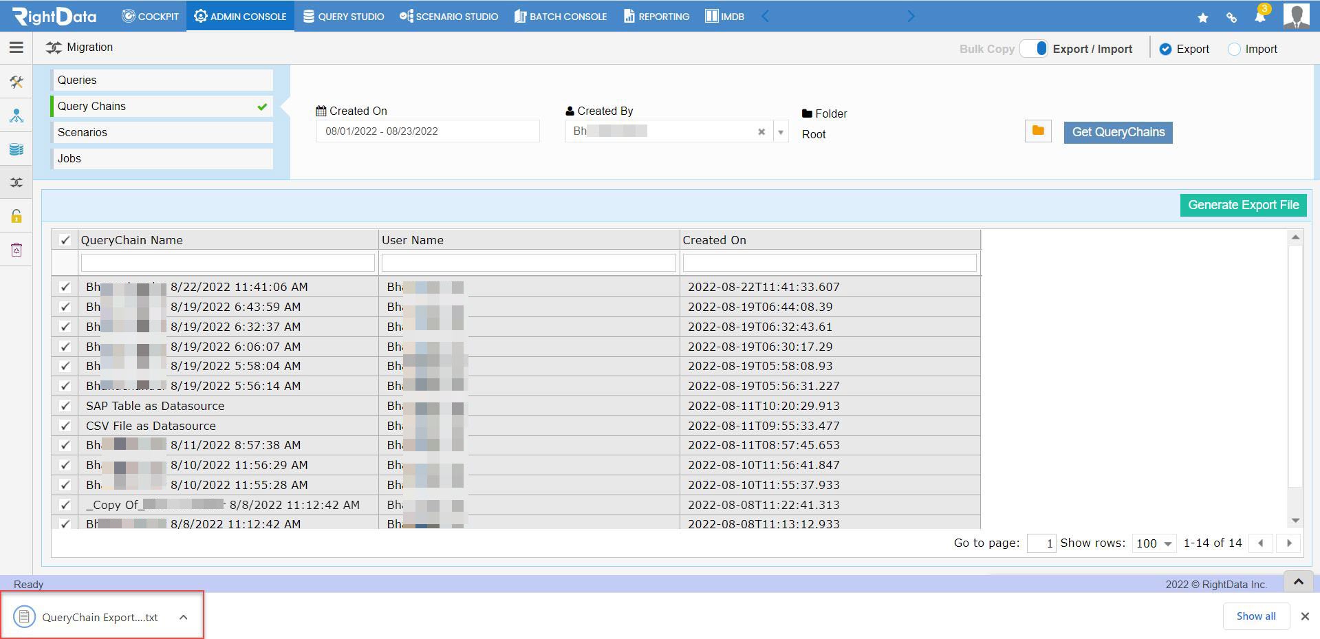 Query Chains Content Management system – RightData