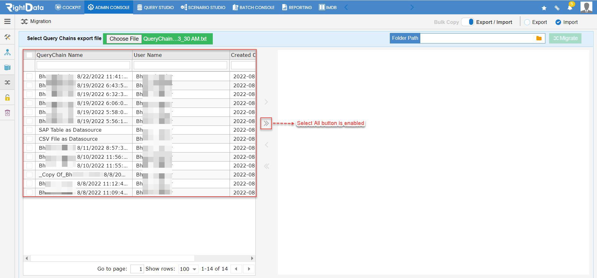 Query Chains Content Management system – RightData