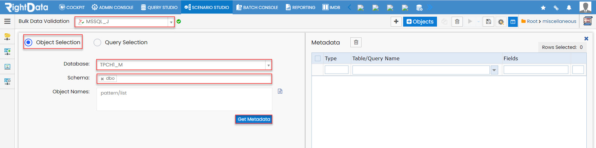 Enable rule recommendation in Bulk Data Validation – RightData