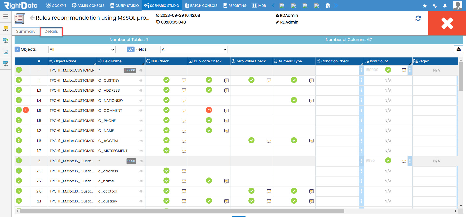 Enable rule recommendation in Bulk Data Validation – RightData