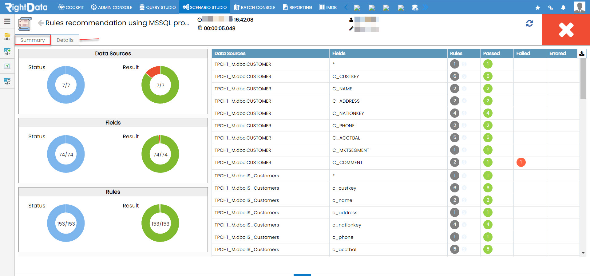 Enable rule recommendation in Bulk Data Validation – RightData