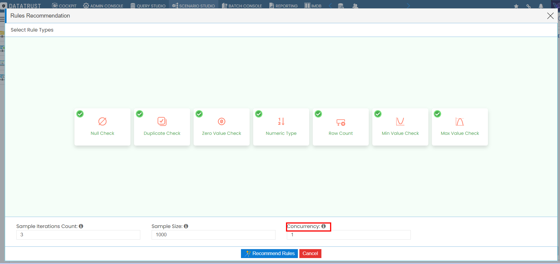 BDV Rule Recommendation – RightData