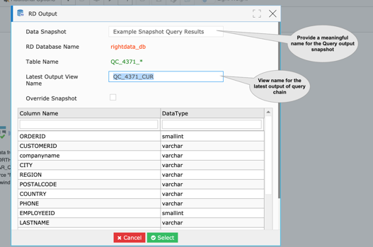 Snapshot Data From Existing Rightdata Datatrust Query Results Rightdata 4997