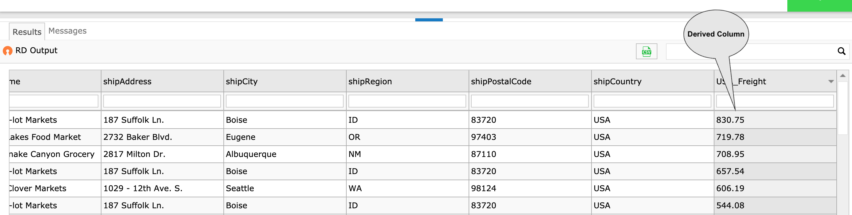 Transform Data – Add Derived Columns – RightData
