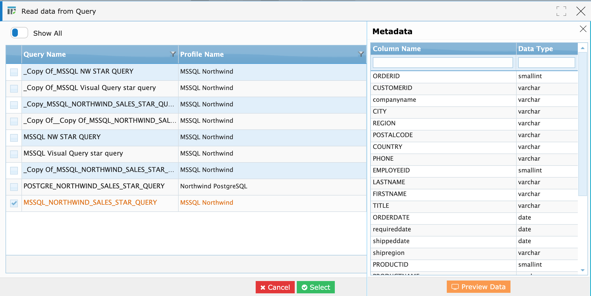Snapshot data from existing RightData (DataTrust) Query Results – RightData