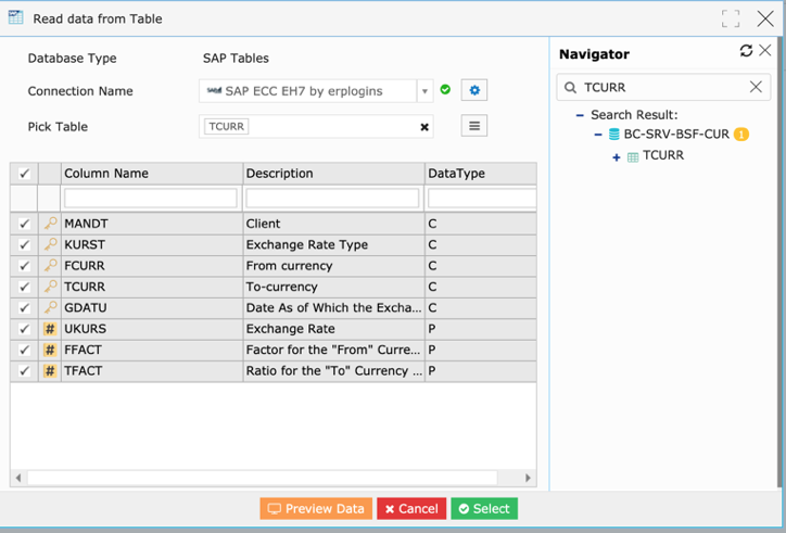 Snapshot data from SAP Table – RightData