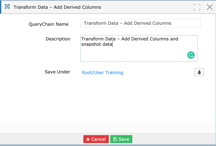 Transform Data – Add Derived Columns – RightData