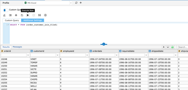 Querying Local Excel Workbook Rightdata
