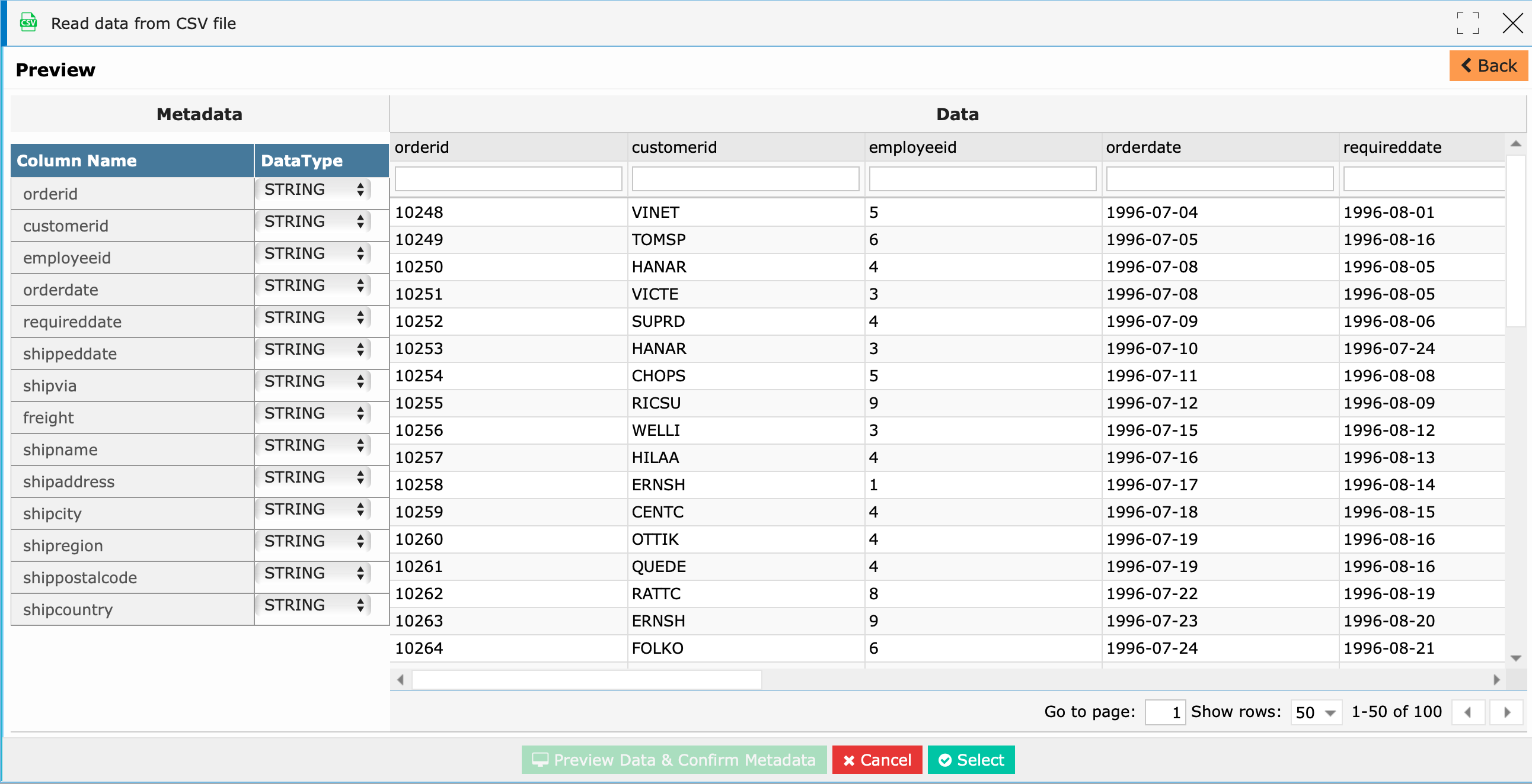 Comparing CSV file with RDBMS Table – RightData
