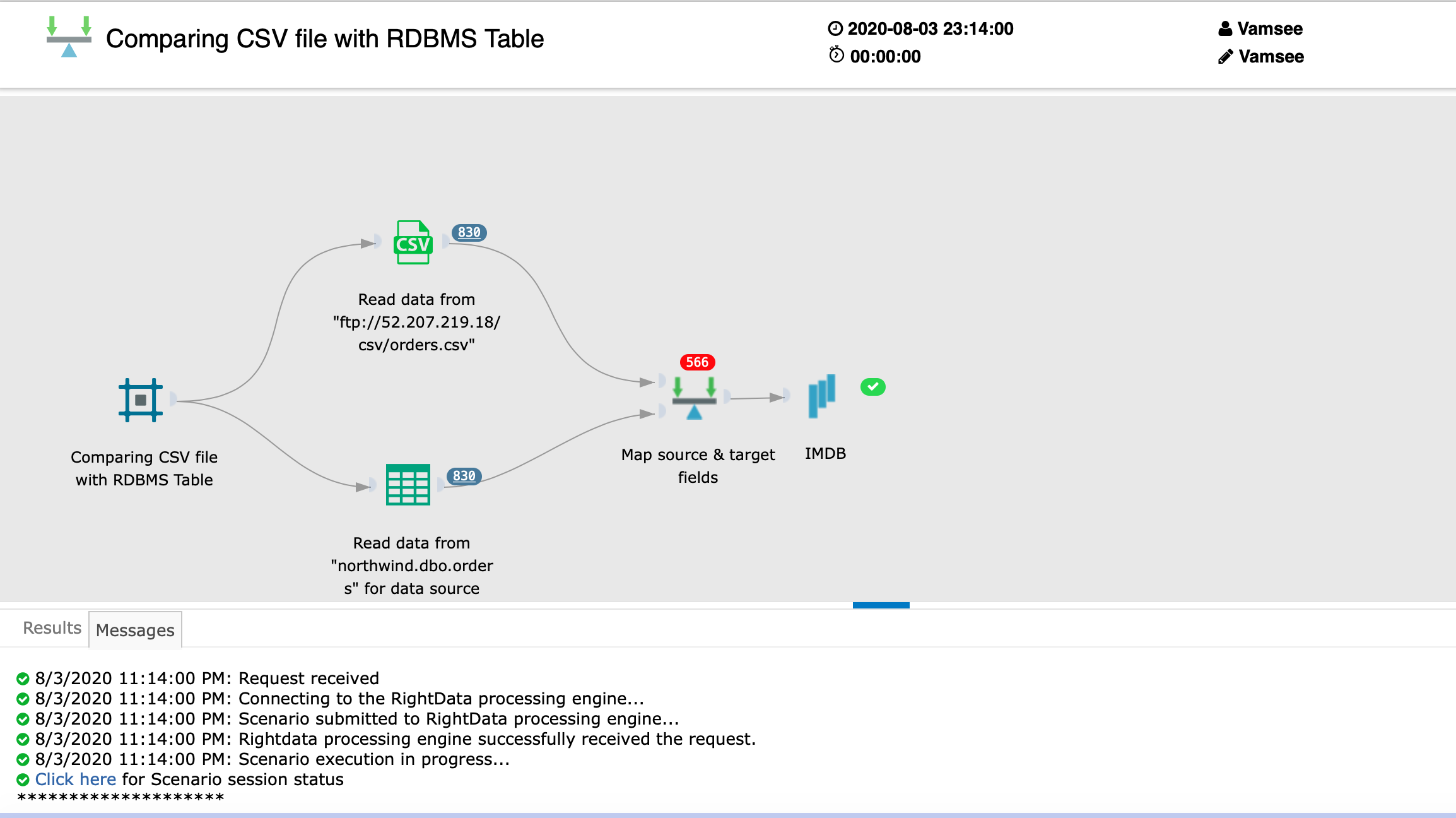 Comparing CSV file with RDBMS Table – RightData