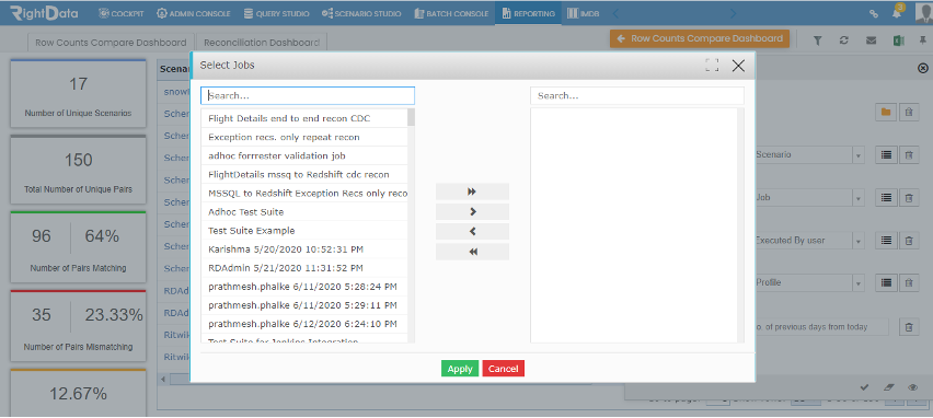 Row Count Compare Report – RightData