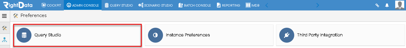 Query Studio (Global Query Settings) – RightData