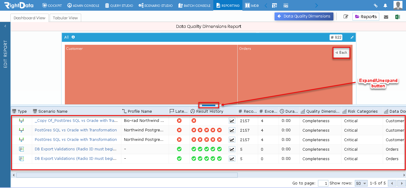 Data Quality Dimensions Dashboard – RightData