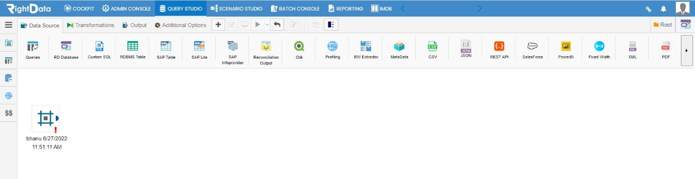 Query Chain execution using Aggregation transformation – RightData