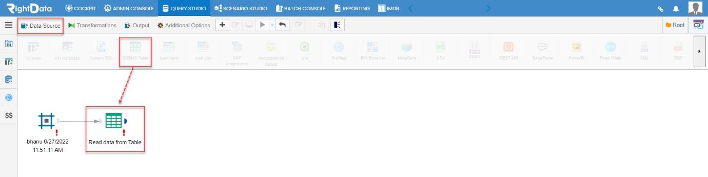 Query Chain execution using Aggregation transformation – RightData