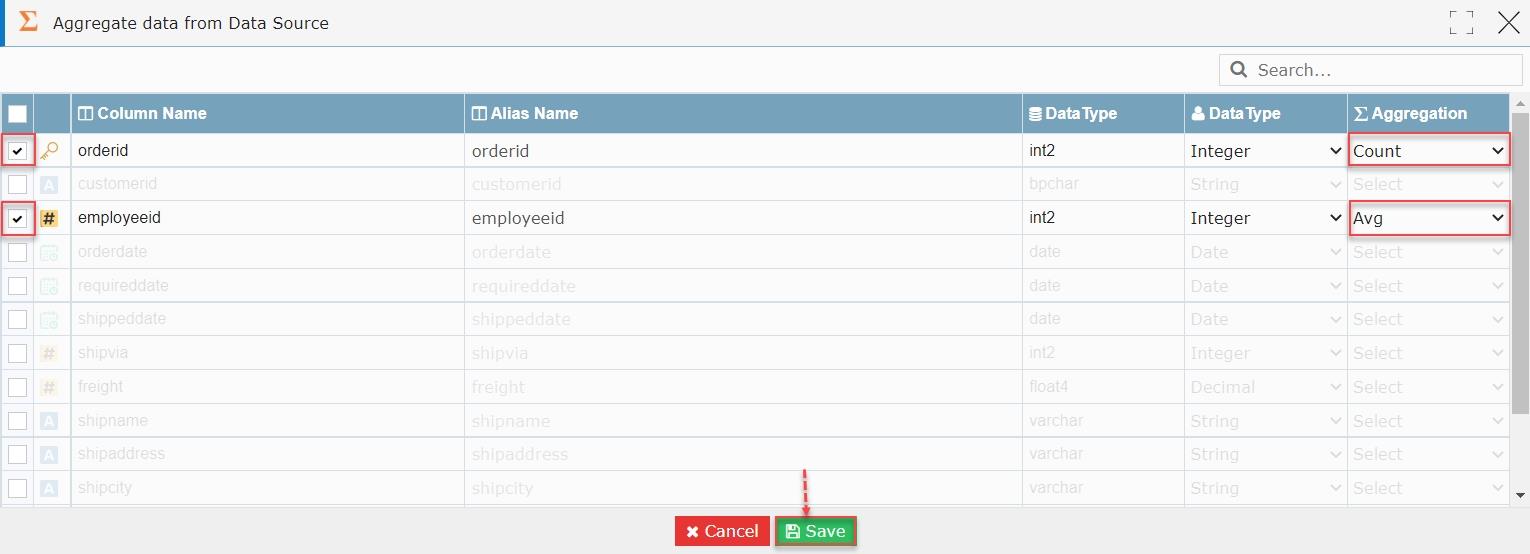 Query Chain execution using Aggregation transformation – RightData