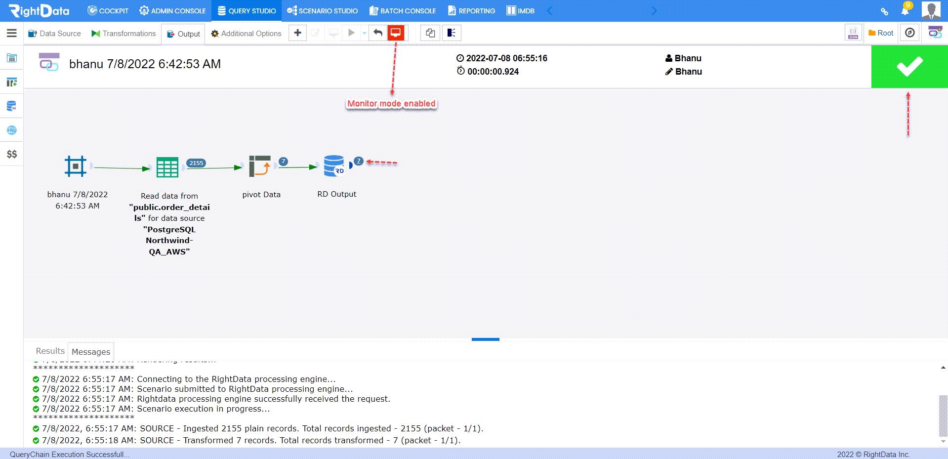 Query Chain using Pivot data Transformation – RightData