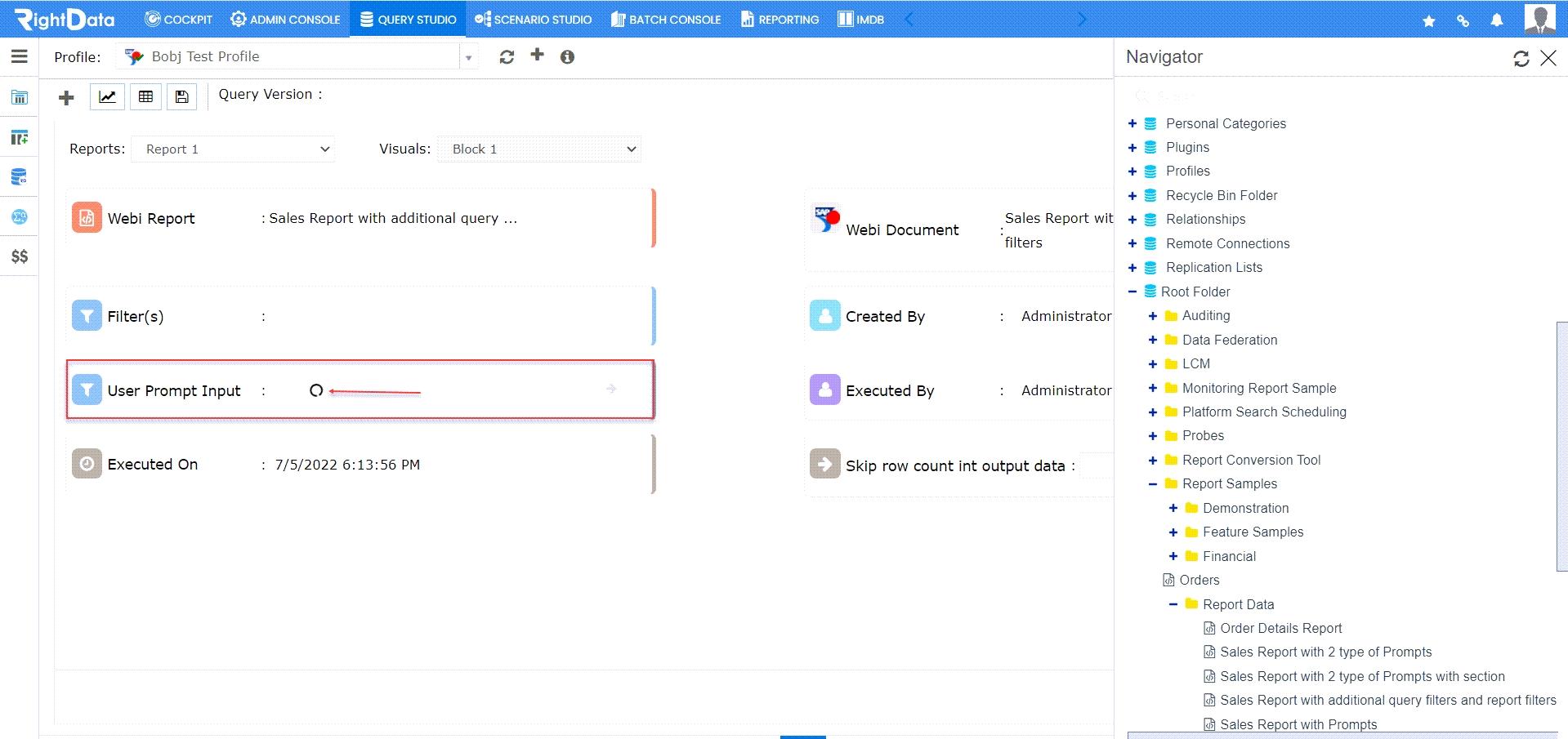 Enhancement to filters/prompts in all reporting profiles such as BOBJ ...