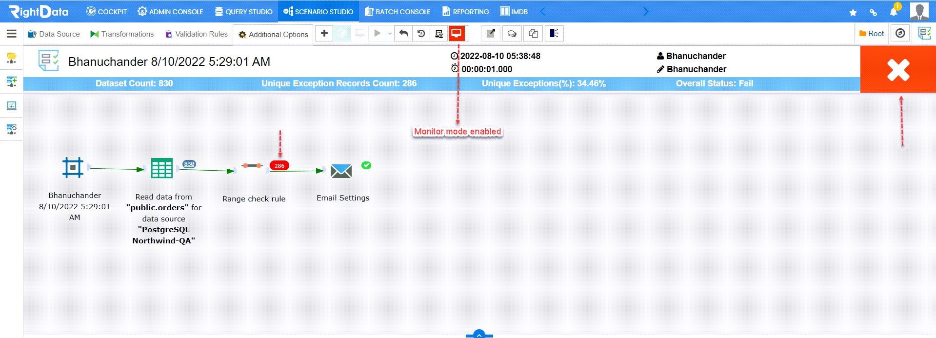Validation using Range Check business rule – RightData