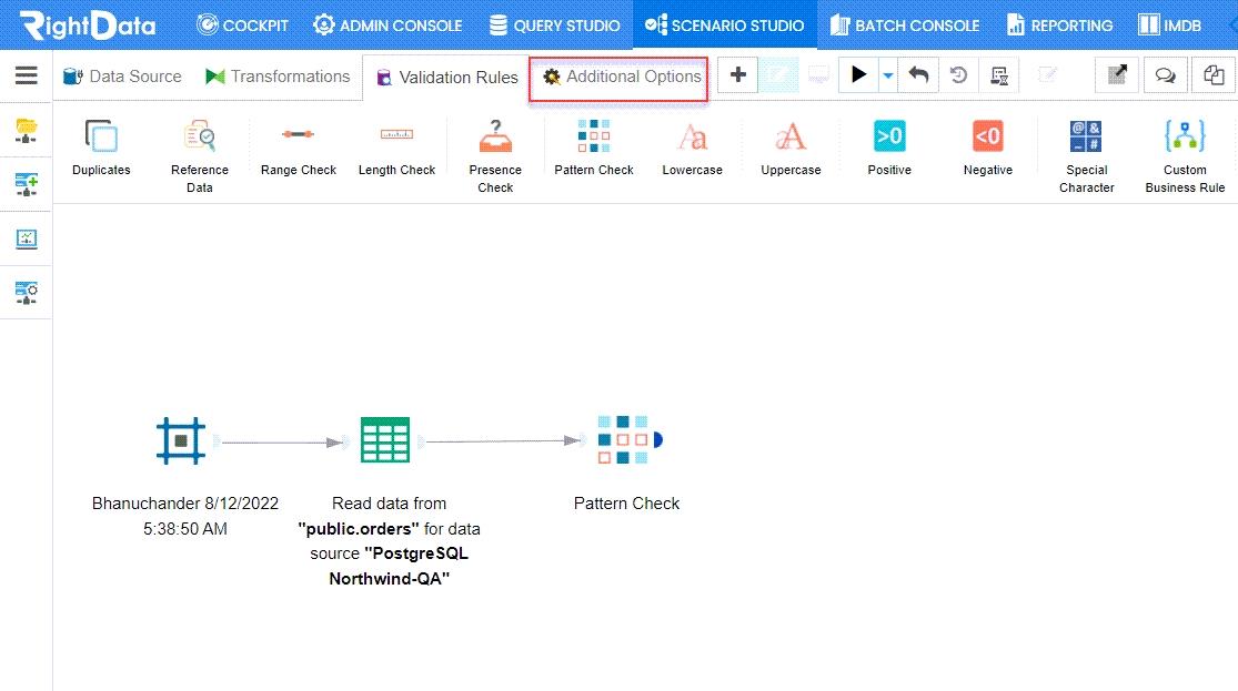 Validation using Pattern Check business rule – RightData
