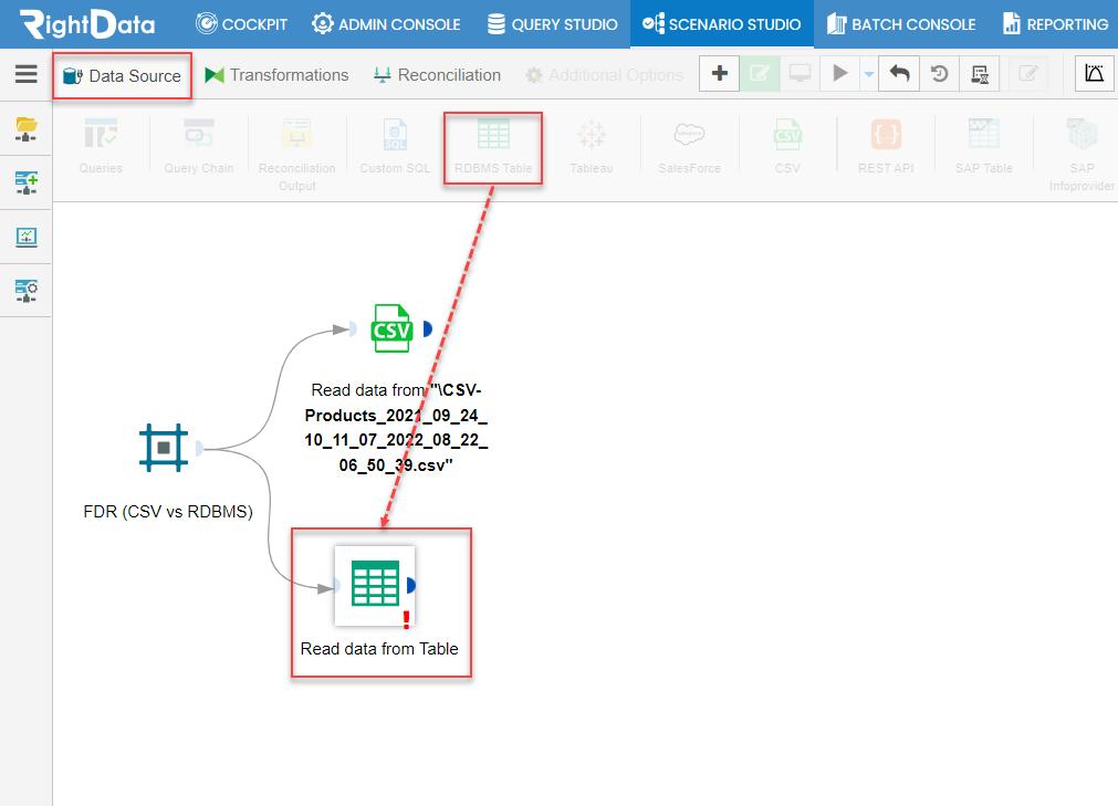 Comparing CSV file with RDBMS Table – RightData