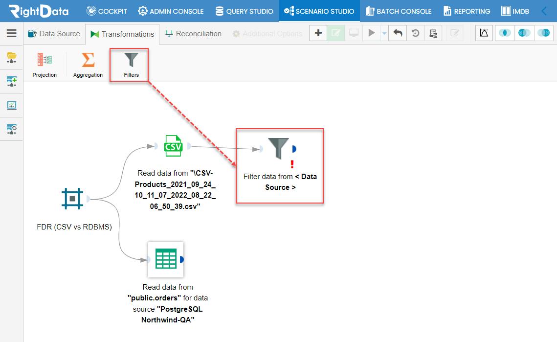 Comparing CSV file with RDBMS Table – RightData